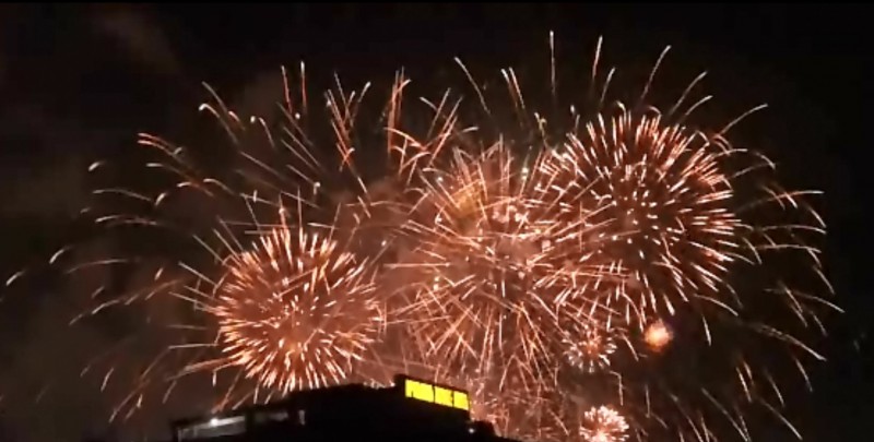 Fireworks at SM City Clark, Angeles City, Pampanga on Oct. 25 2014 ...