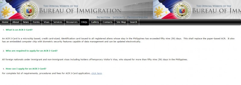 Alien Certificate of Registration – Philippines Information