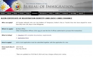 Alien Certificate of Registration – Philippines Information